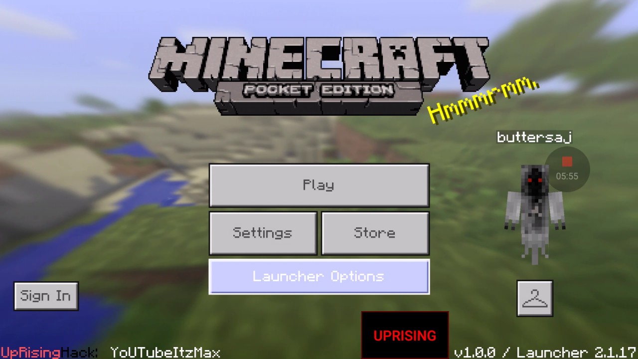 Mod menu Minecraft PE showing - YouTube
