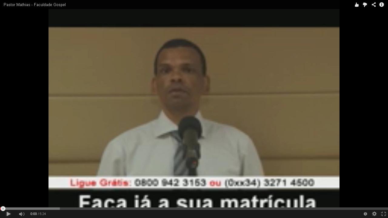 Pastor Mathias - Faculdade Gospel - YouTube