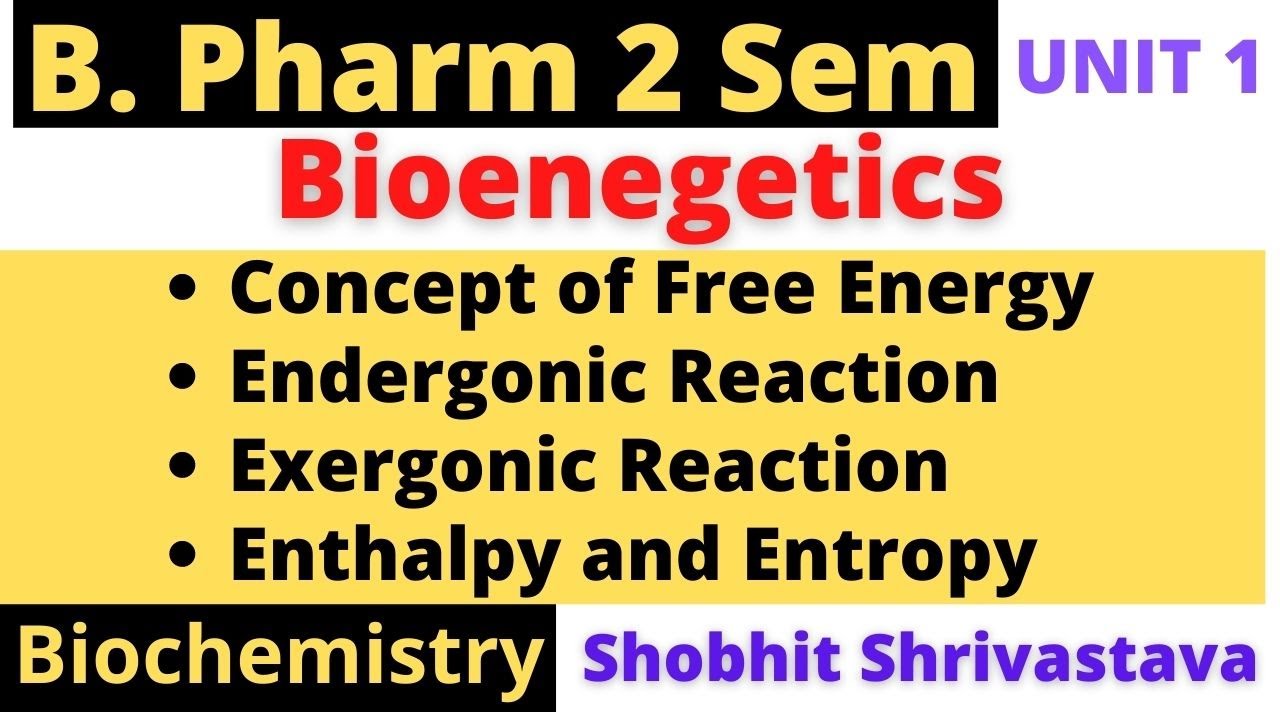 Concept of Free Energy, Enthalpy & Entropy-Bioenergetics- Biochemistry ...