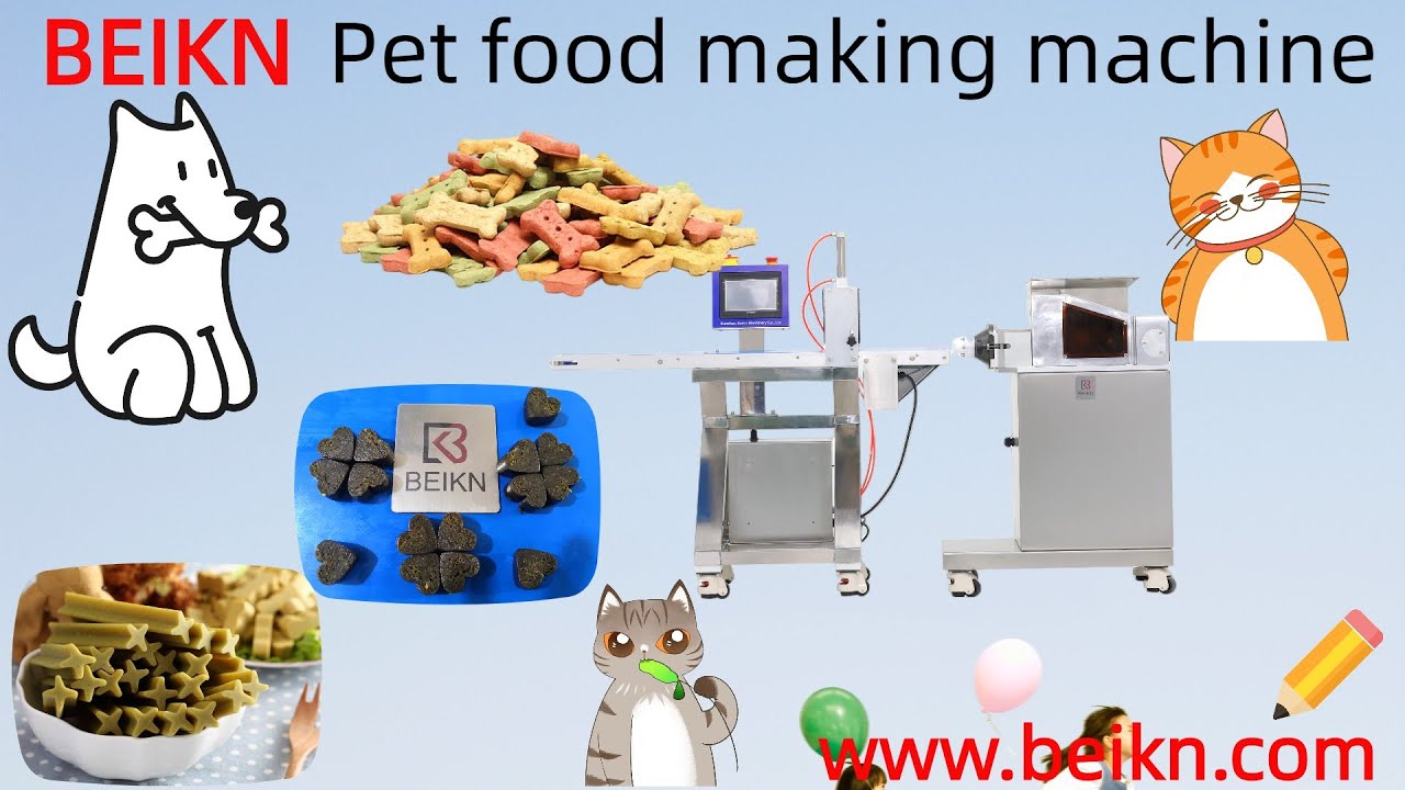 Pet food cat food dog food air dried dog food making machine - YouTube