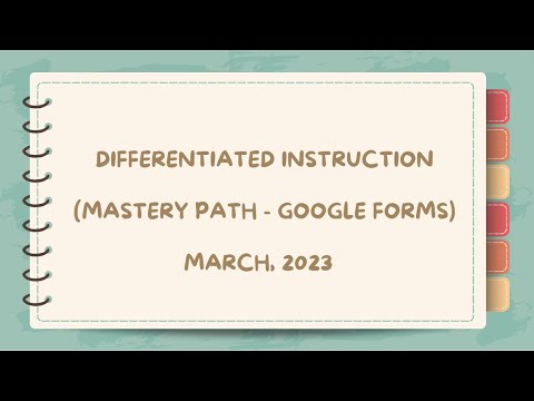 Differentiated Instruction with Mastery Path and Google Forms - YouTube