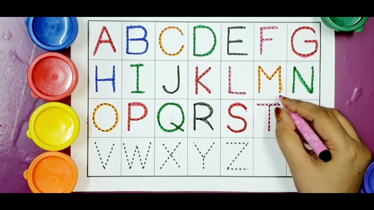 A for apple B for ball | ABC song | learn to write Alphabates | learn ...