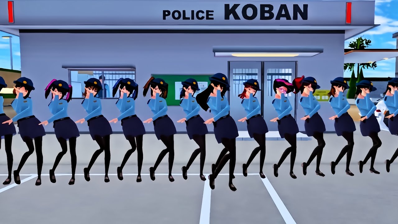 The first time ladies police 👮‍♀️ dance in Sacura school simulator ...