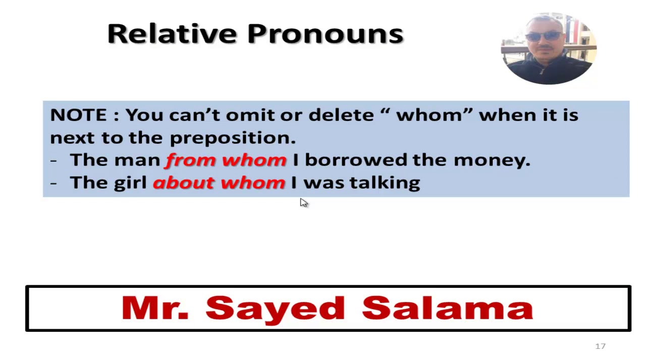 learn the RELATIVE PRONOUNS with Mr Sayed Salama - YouTube
