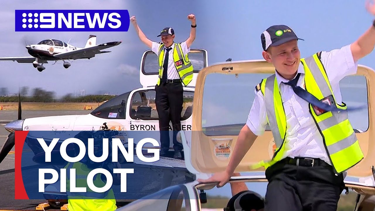 Superstar teen pilot returns home after two-month mission | 9 News ...