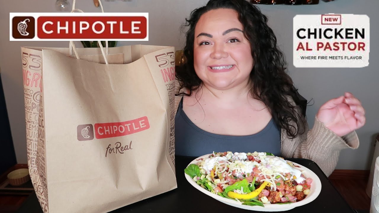 Chipotle New Chicken Al Pastor Mukbang Youtube
