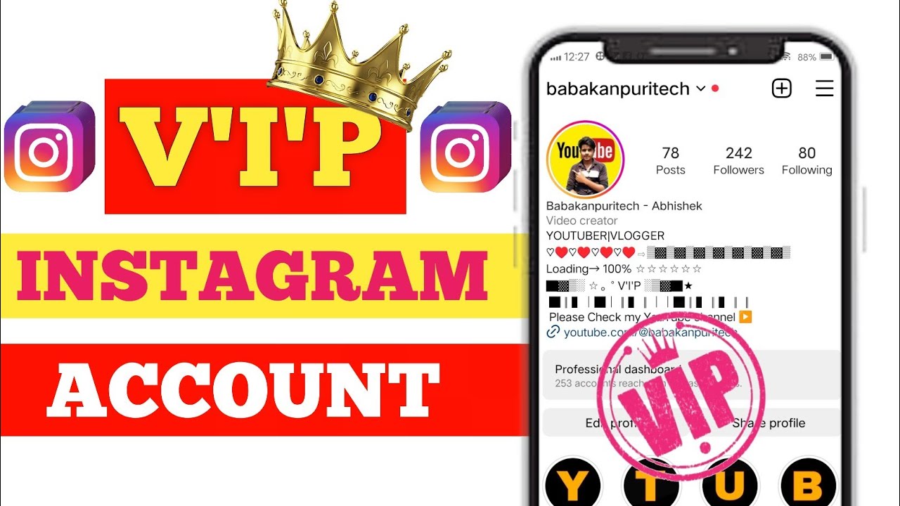 Instagram VIP👑 Account 2023 || How To Make Instagram VIP Account ...
