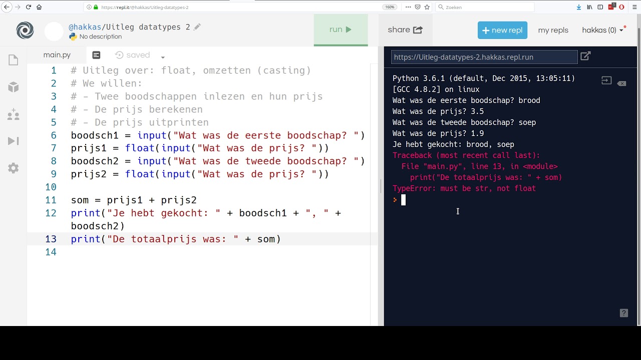 Python 1 Invoer En Datatypes Uitleg 2 Youtube