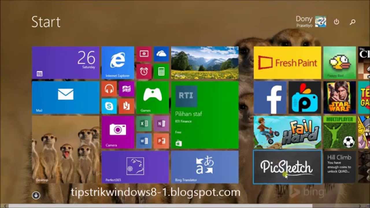 cara reset live tile Start screen Windows 8.1 - YouTube