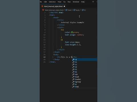Html Internal Style Example Shorts #htmllanguage #html #coding #htmltutorial #htmlcss # ...