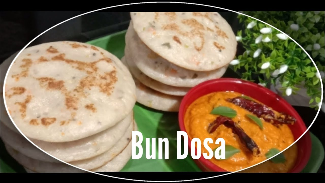 soft & spongy bun dosa with a hotel style tomato chutney/spongy dosa ...
