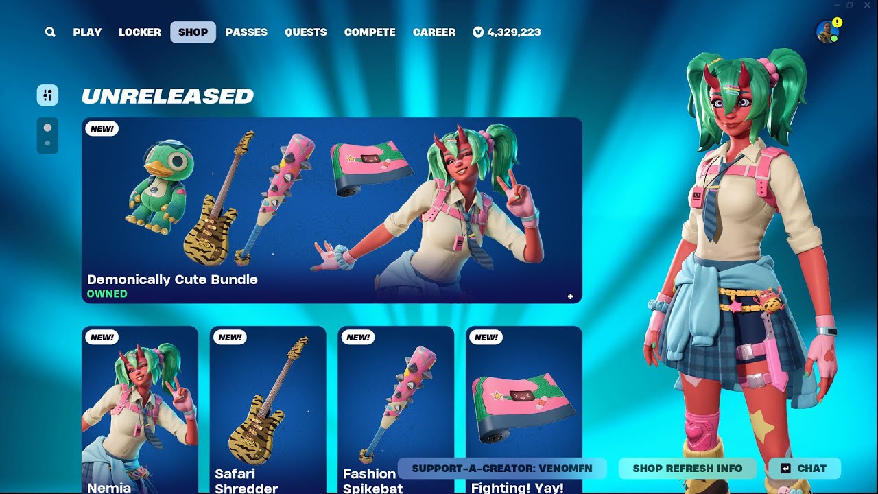 NEW Nemia Demonically Cute Bundle Fortnite Item Shop Showcase! - YouTube