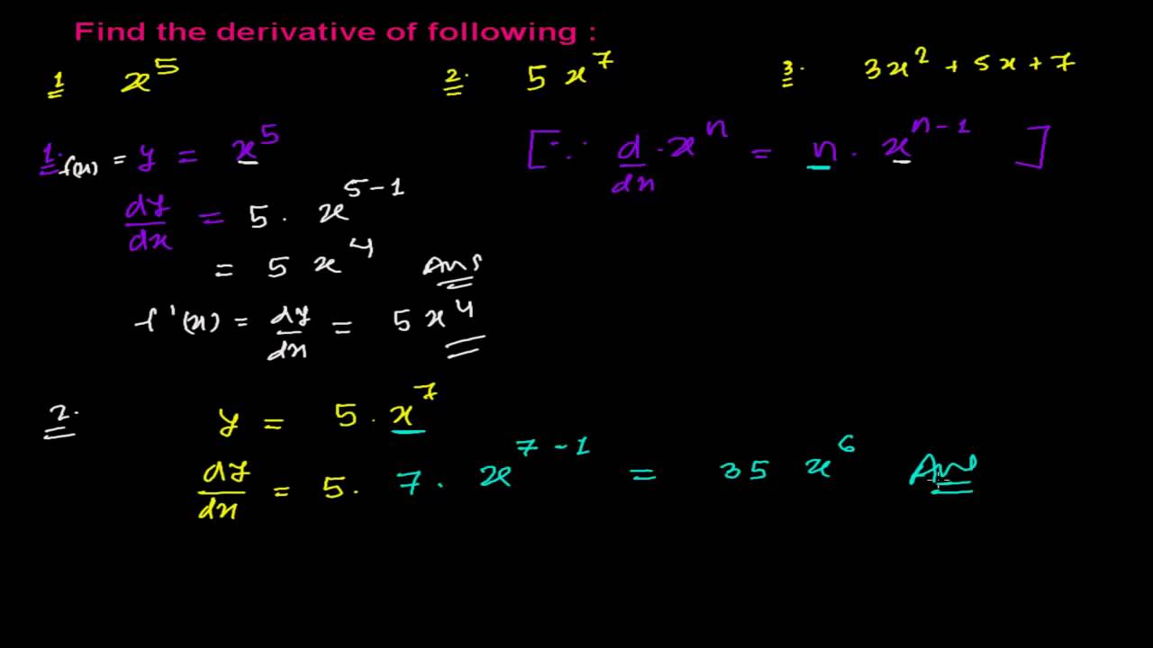 How to find Derivative from Power Rule (+Sum Rule) of Derivative ...
