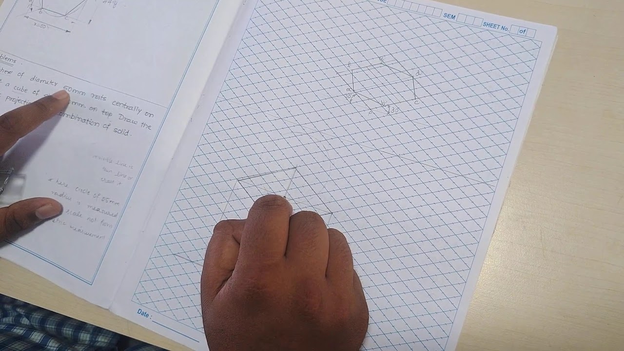 How to draw isometric projections in sketch book PART 2 - YouTube