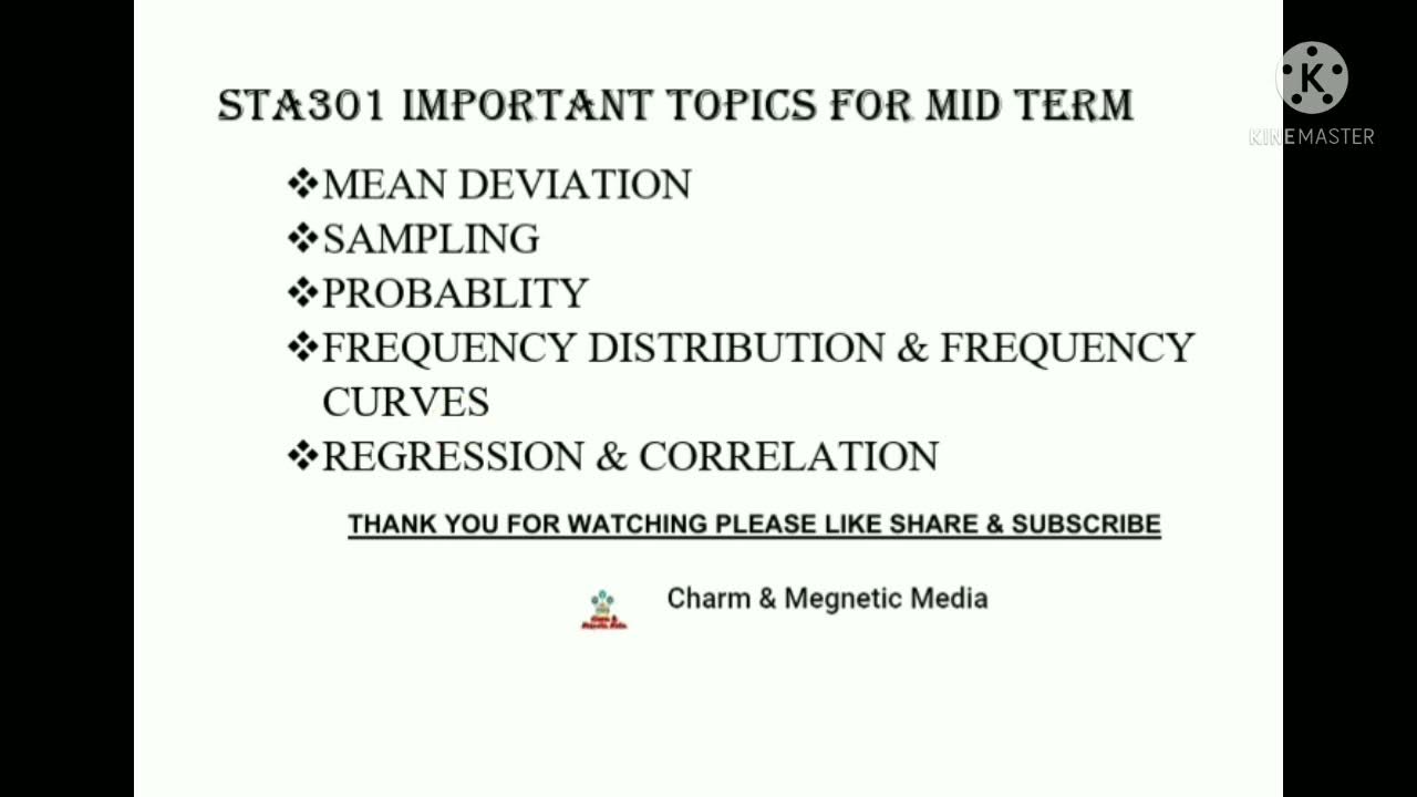 STA301 MID TERM IMPORTANT TOPICS - YouTube