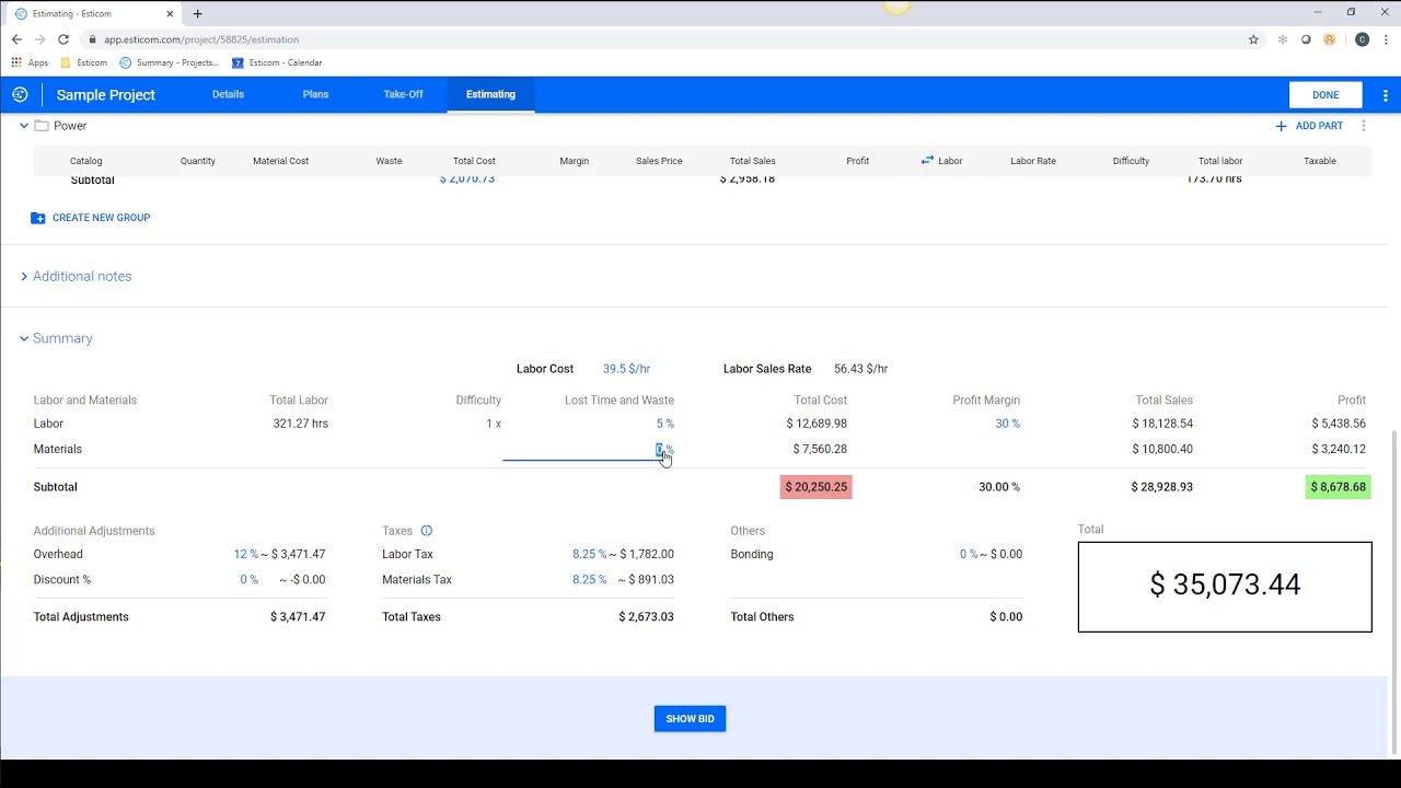 Esticom Tutorial - Advance Estimating with Power User Mode - YouTube