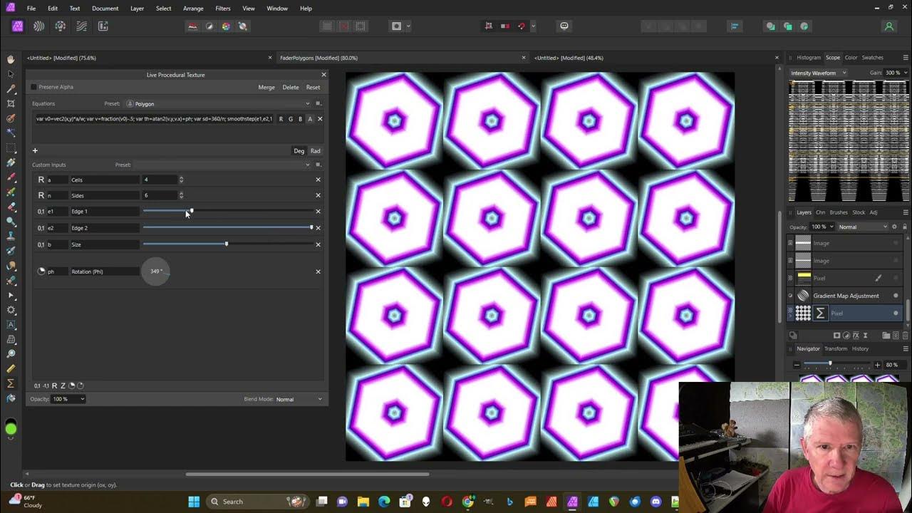 Shader Polygon using Affinity Photo's Procedural Texture Filter - YouTube