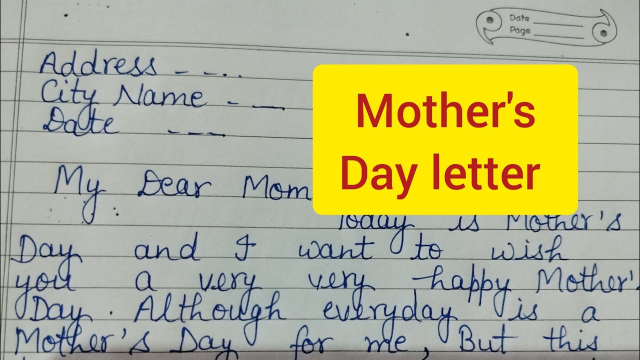 Mother's day letter writing|Mother's day greeting card|English Message ...
