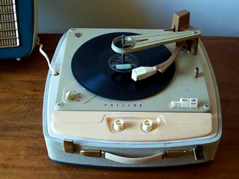 Vitrola Philips de 1958 valvulada portátil modelo AG9124/b tocando ...