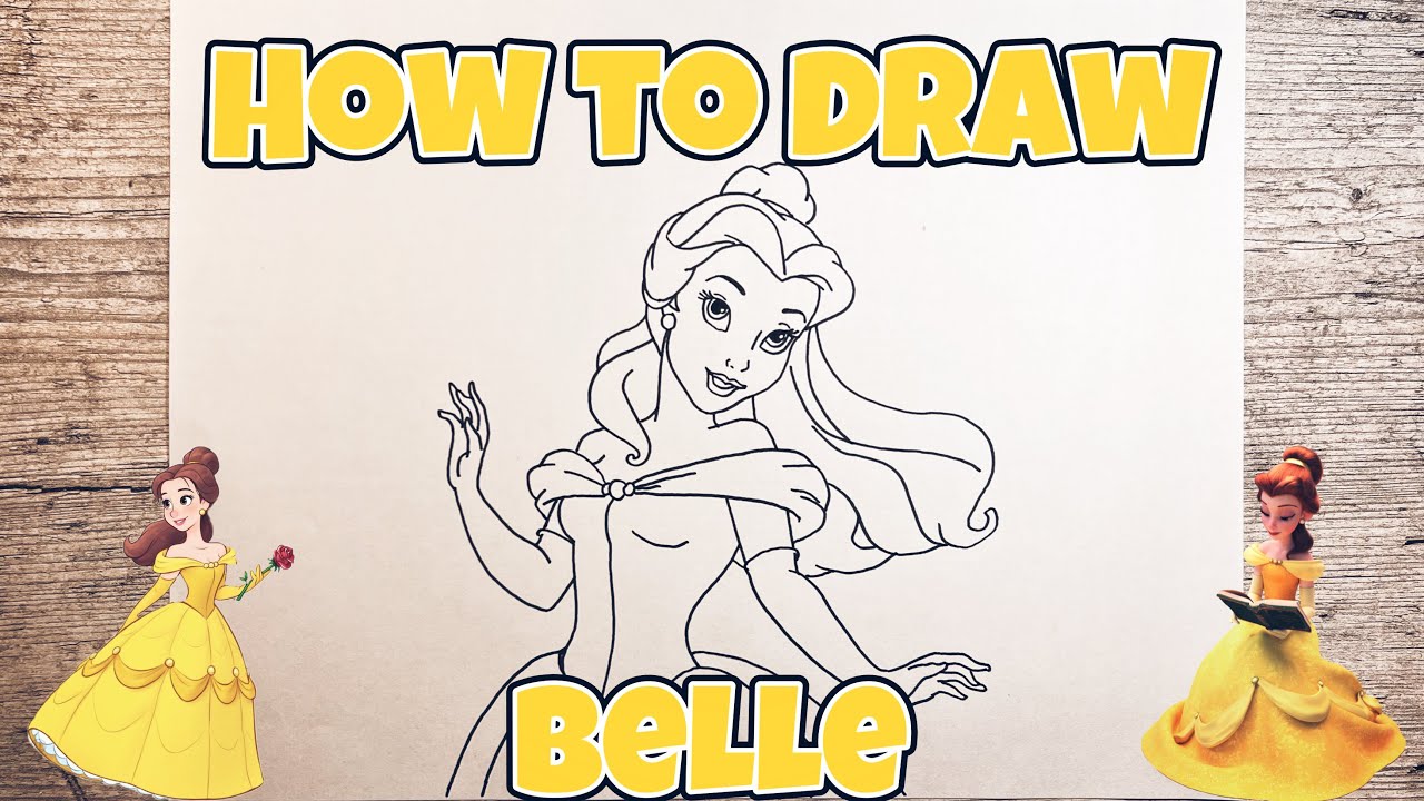 HOW TO DRAW BELLE | BEAUTY AND THE BEAST | Easy Step-by-Step Tutorial ...