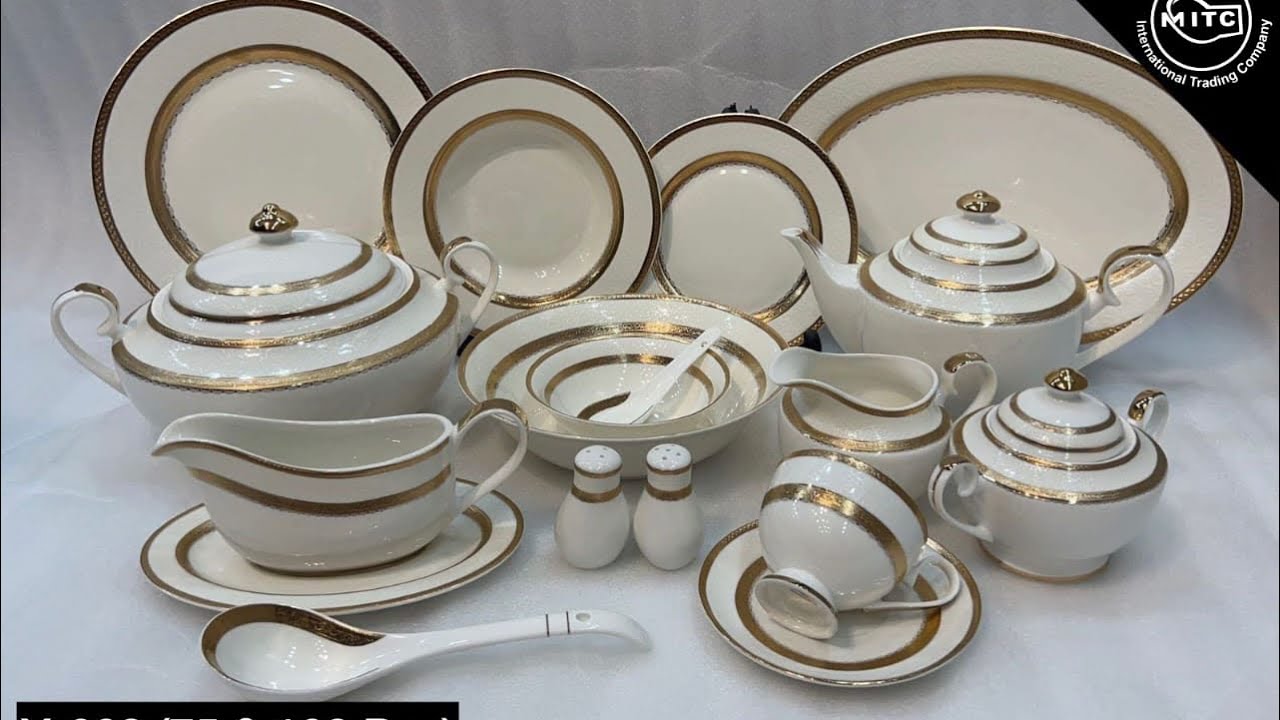 Gold plated Dinner set - YouTube