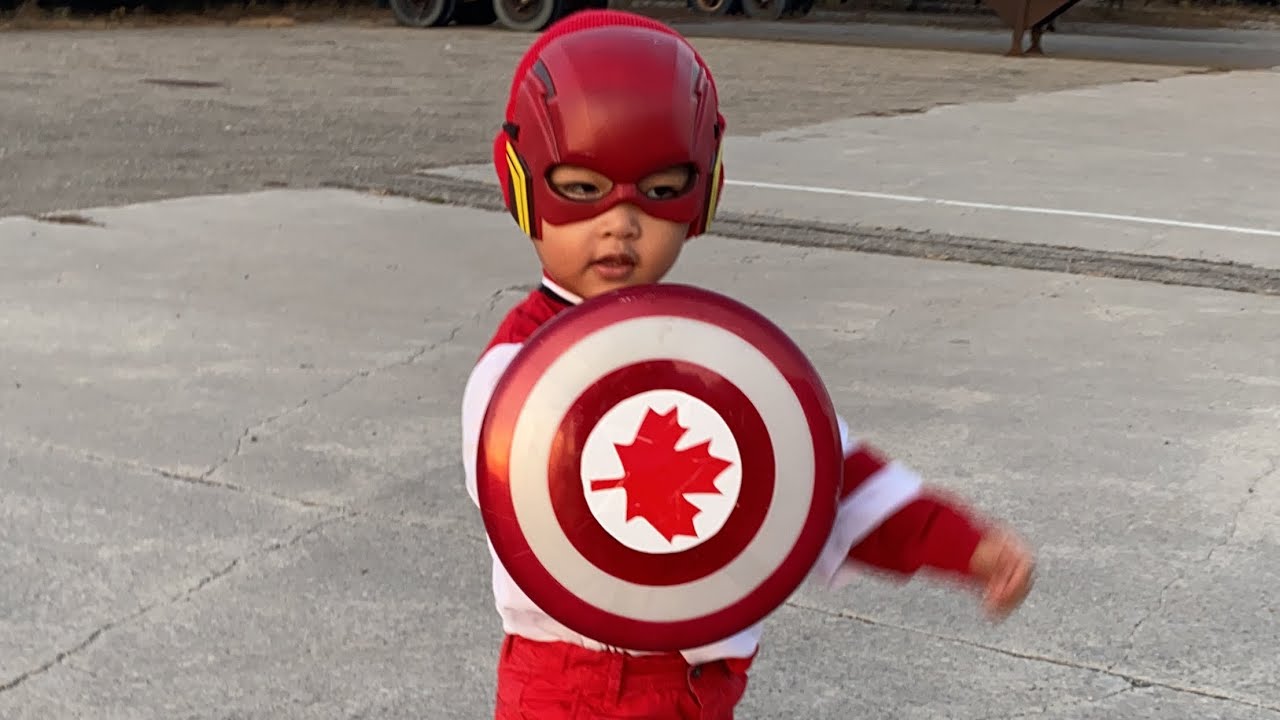 Here comes Captain Canada 👉🏻 Playful Toddler Dressed as Captain Canada ...