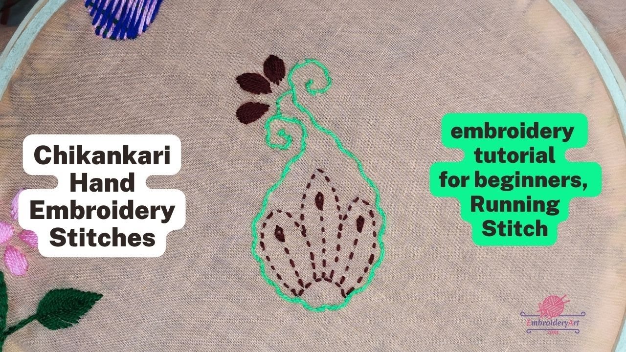Chikankari hand embroidery stitches | Embroidery tutorial for beginners ...