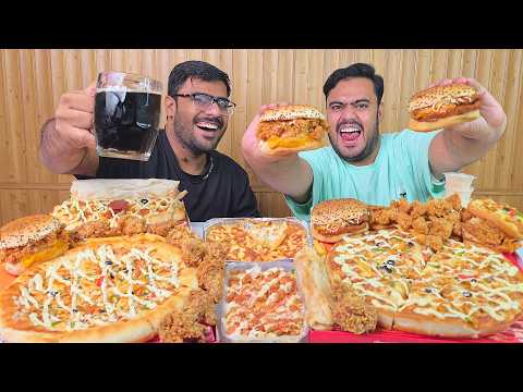 Eating And Reviewing Burgers, Loaded Pizza's And Wraps | Mukbang Asmr