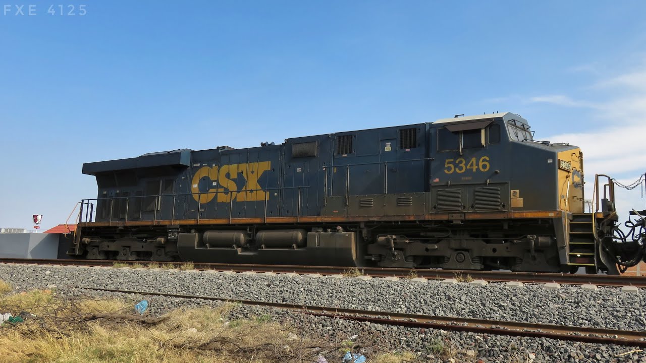 CSX 938 - 5346 y BNSF 774 Fakebonnet con Trenes Unitarios de Grano ...