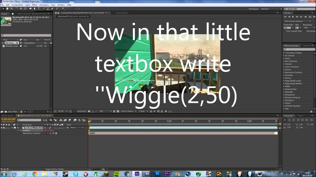Shake/wiggle effect in After Effects CS6 Tutorial - YouTube