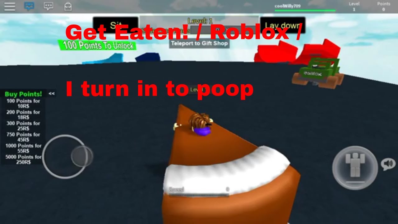 Get eaten Roblox (1) I turned in to poop - YouTube