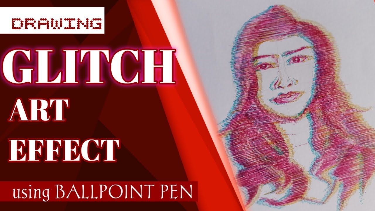GLITCH EFFECT ARTWORK FOR 2 HOURS using BALLPOINT PEN - YouTube