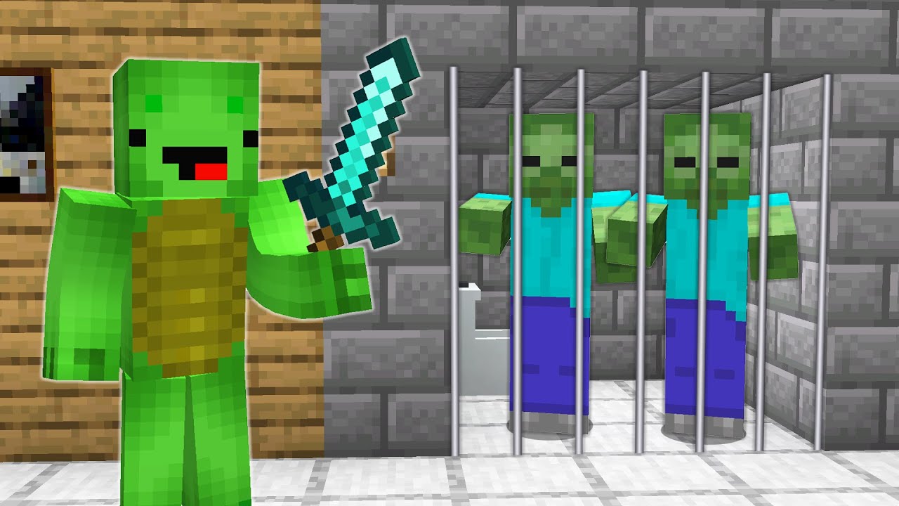 Locking Zombies in a SECURITY PRISON in Minecraft - Maizen - YouTube