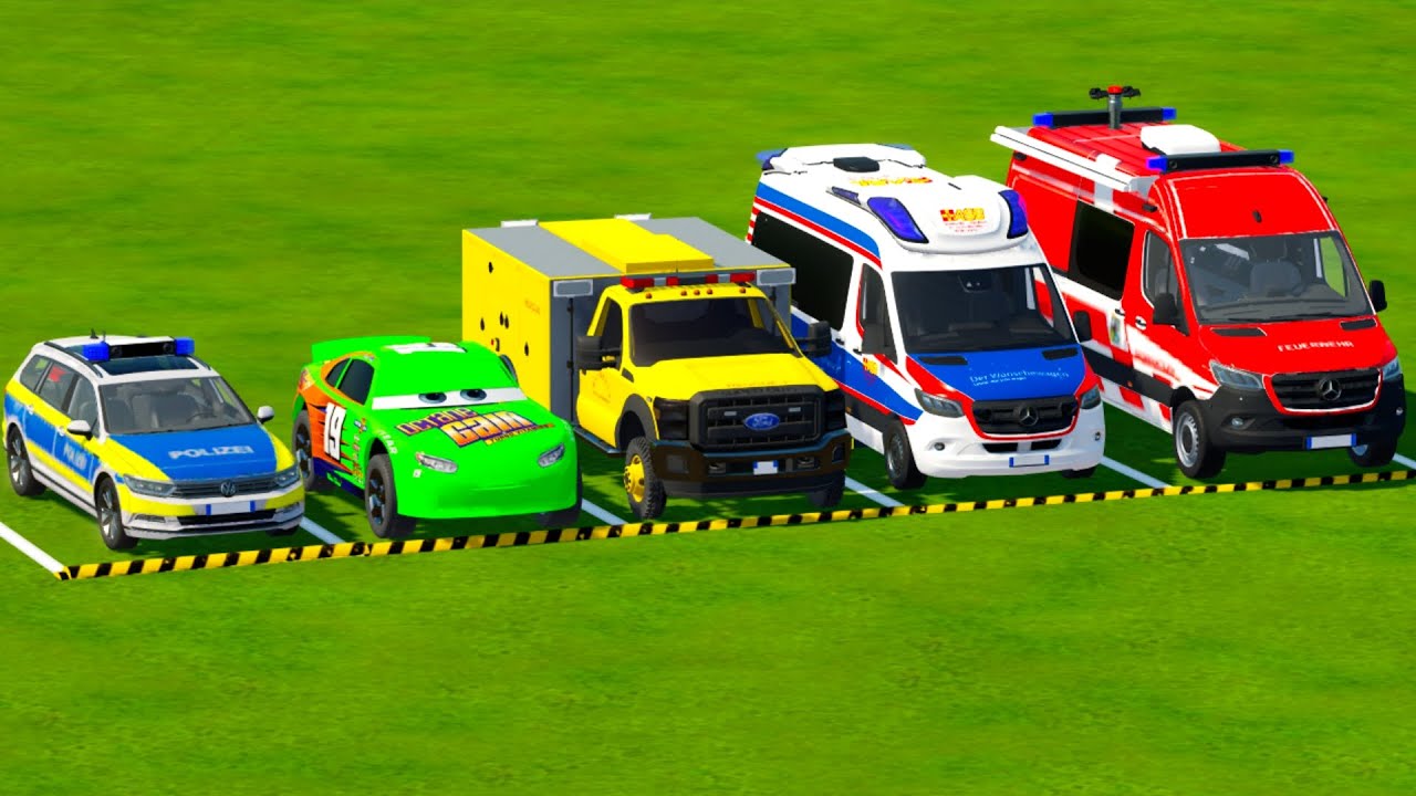 TRANSPORTING POLICE CARS, FIRE DEPARTMENT, AMBULANCE VEHICLES WITH ...