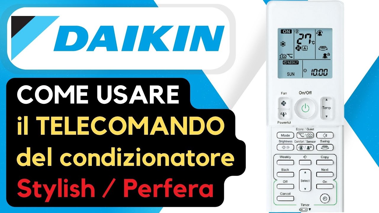 Telecomando condizionatore DAIKIN STYLISH e PERFERA - YouTube