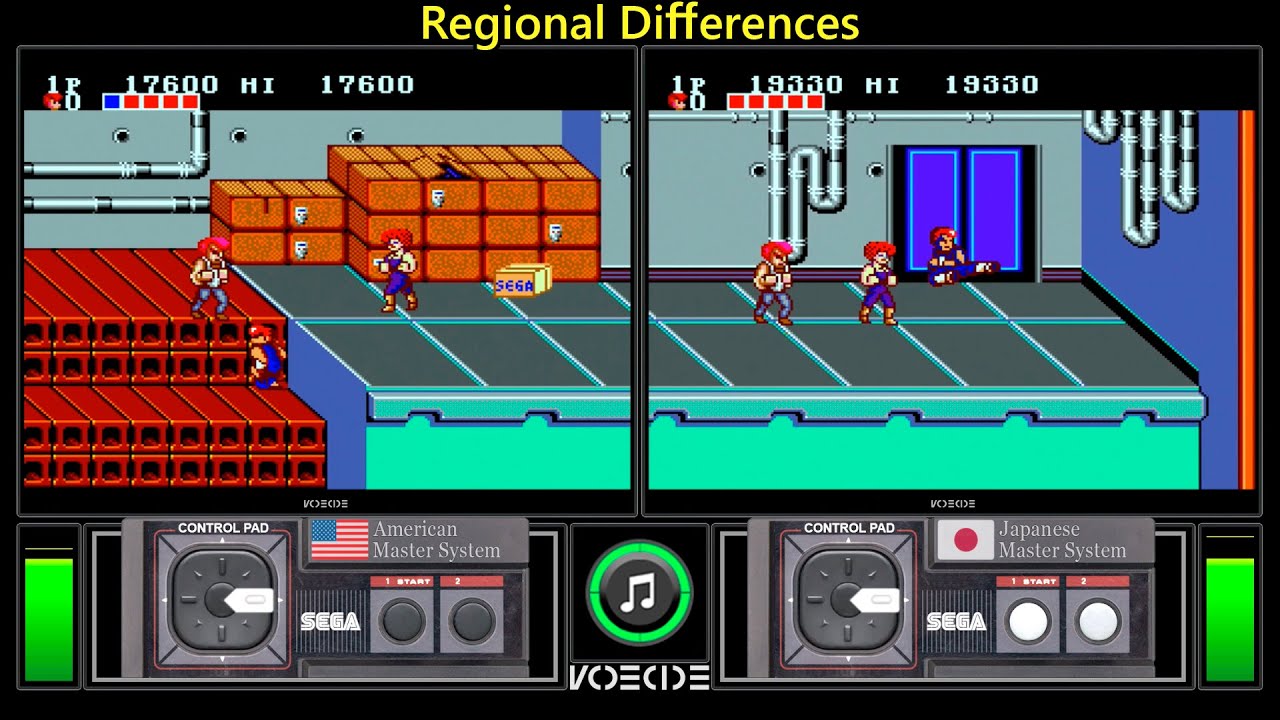 Double Dragon (Master System vs Master System) Regional Differences ...