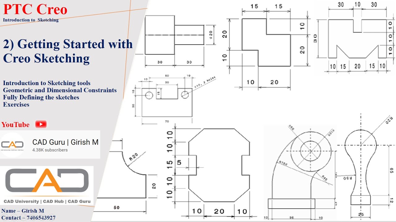 2) Getting Started with Creo Sketching | Creo Course | Creo Tutorials ...