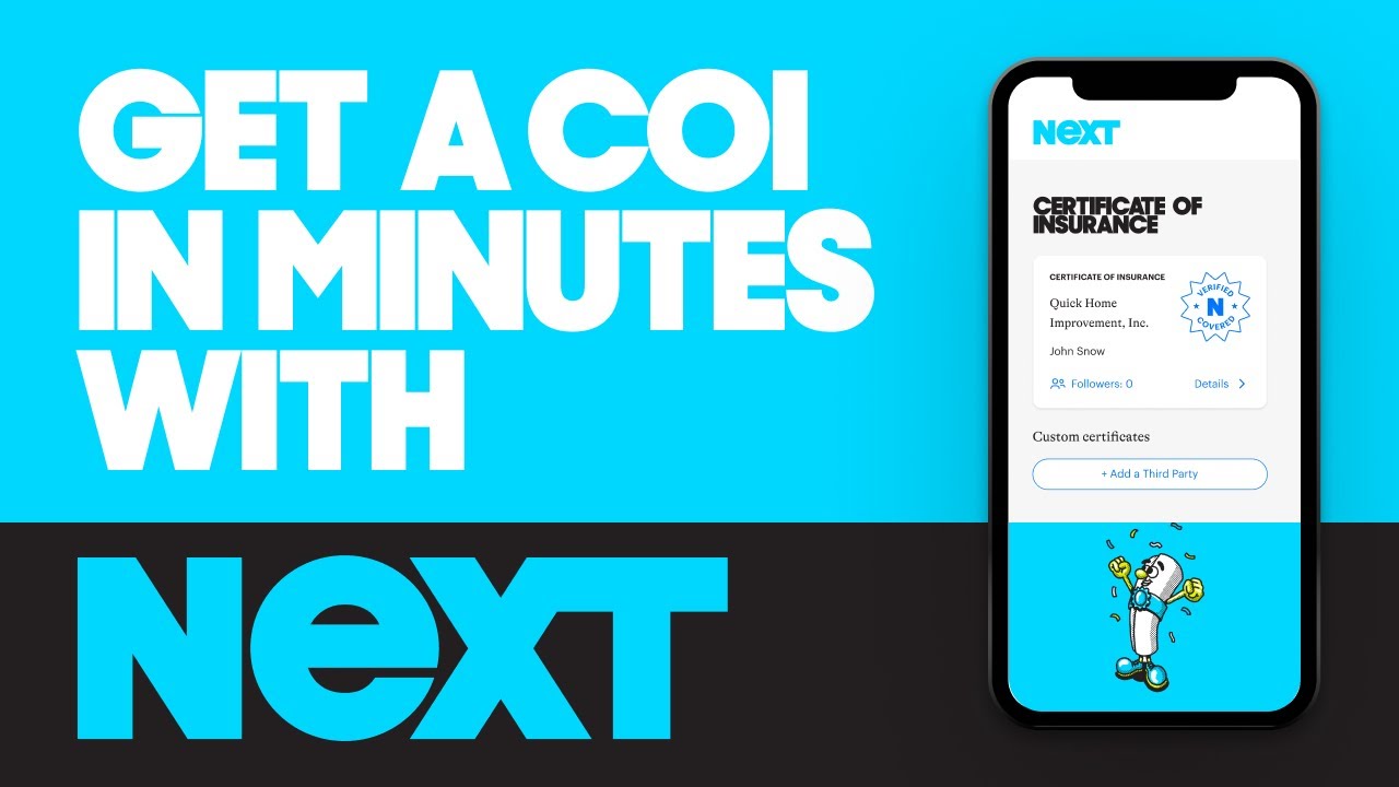 How to get a certificate of insurance (COI) with NEXT Insurance - YouTube