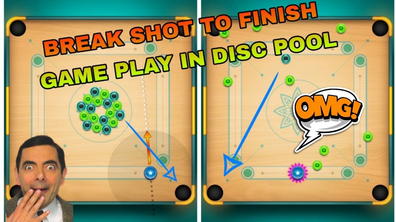 Carrom Pool Break Shot to finish Game play in Disc Pool || carrom pool ...
