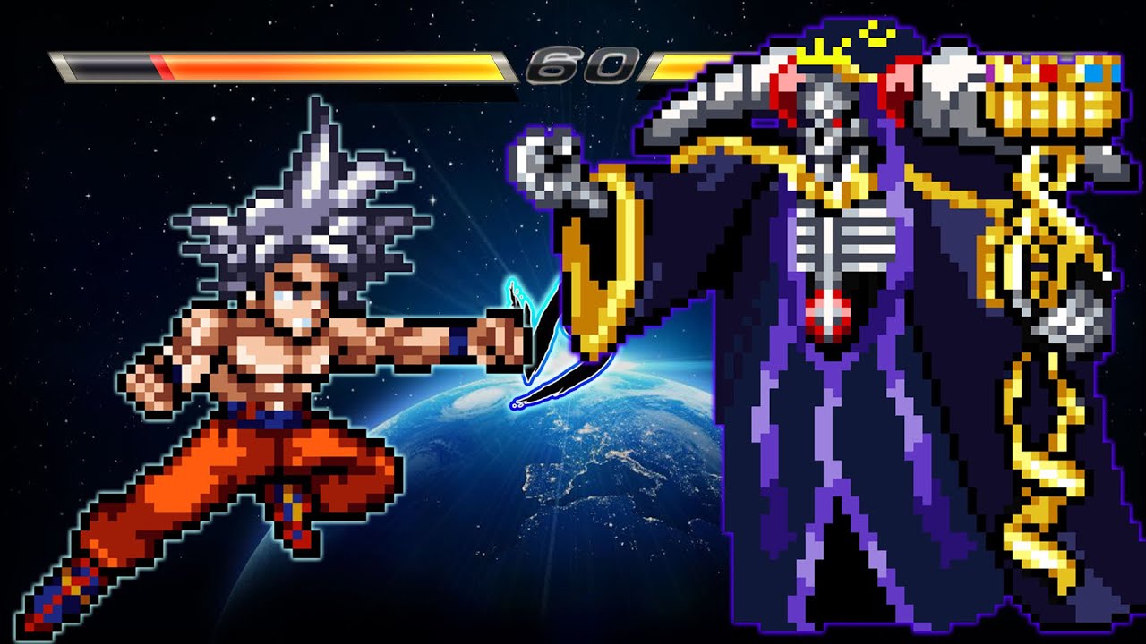 😯MASTERED ULTRA INSTINCT GOKU JUS VS AINZ OOAL GOWN IN JUMP FORCE MUGEN ...
