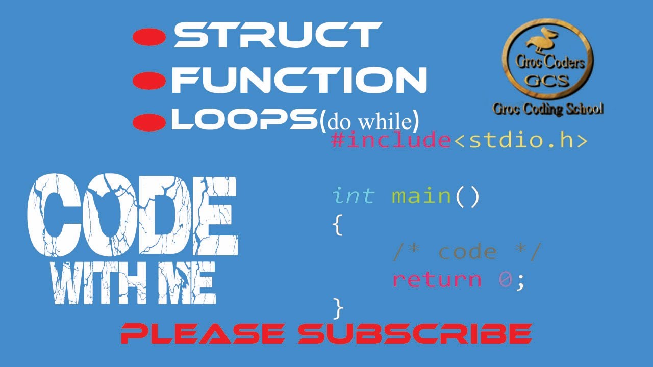 C PROGRAM FOR STUDENT DATA WITH STURCTURE, FUNCTIONS AND LOOPS - YouTube