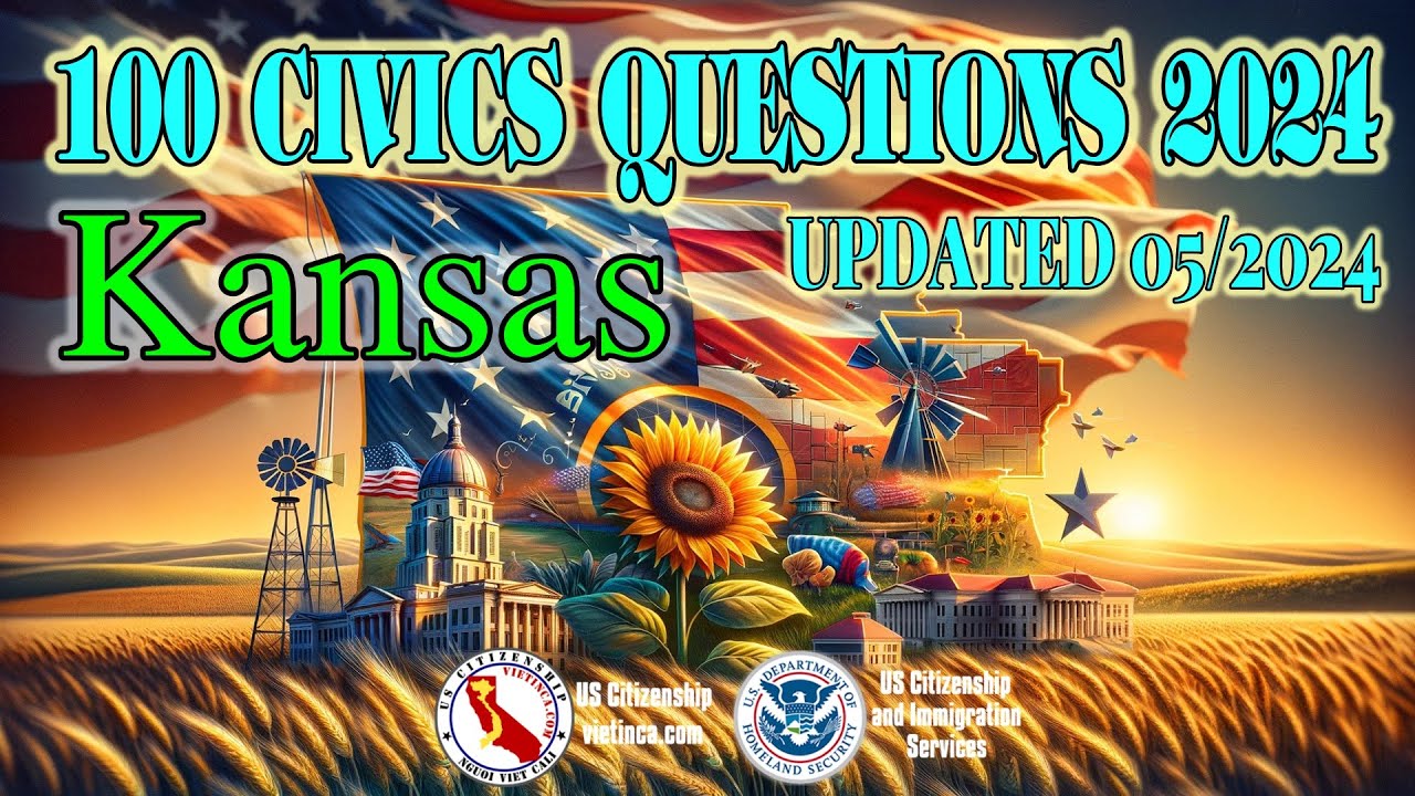 100 Civics Questions for US Citizenship Test 2024 - Kansas - YouTube