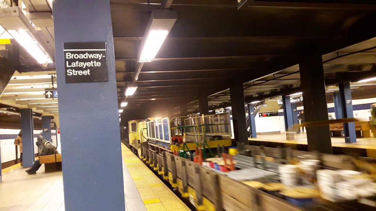 Work Train passing Broadway - Lafayette Streets [R52 #76] - YouTube