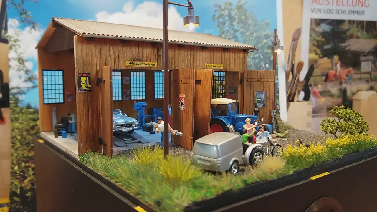 Cube mit Autowerkstatt www.modellbau-schlemmer.de - YouTube