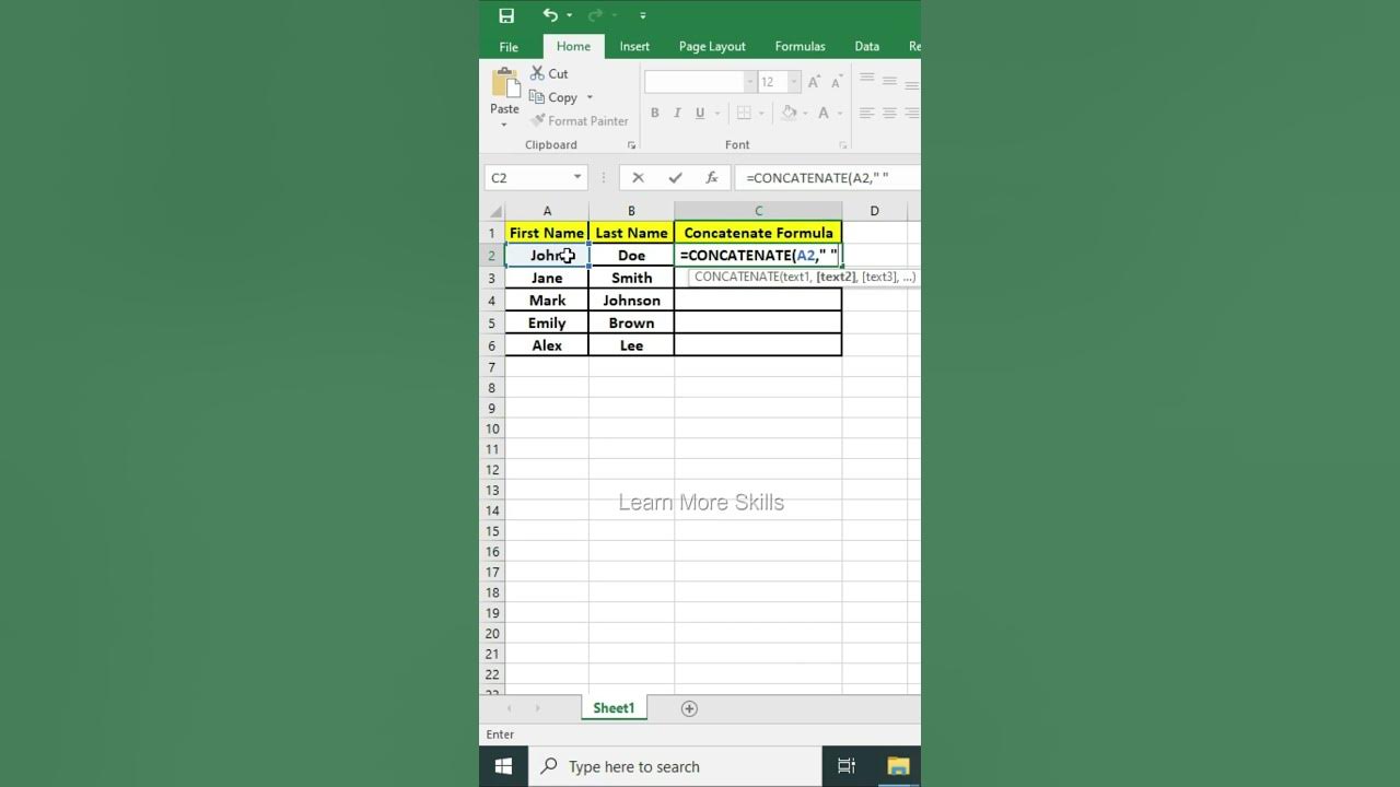 How to Use the CONCATENATE Formula in Excel | Quick Tutorial - YouTube