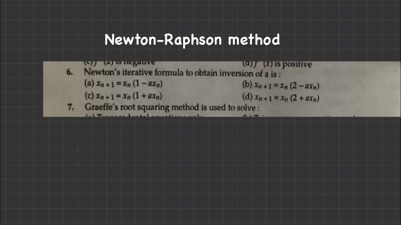 Newton’s iterative formula to obtain inversion | Numerical Analysis ...