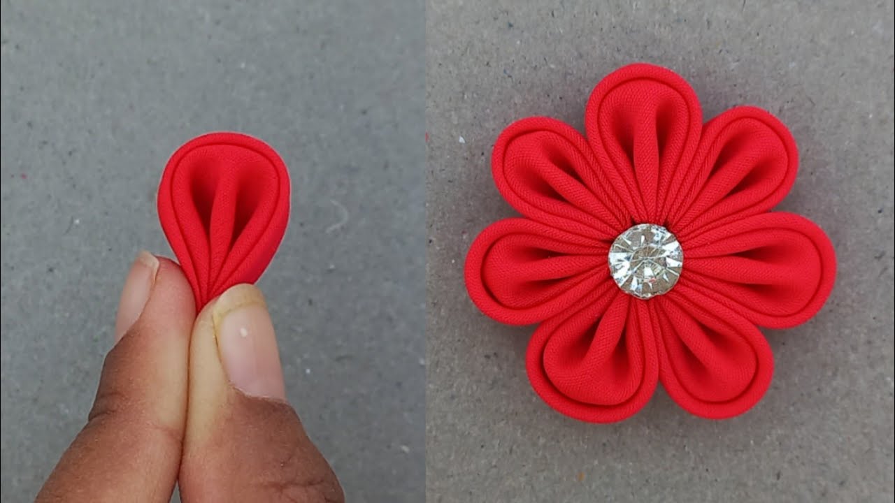 How To Make Fabric Flower | How to make an adorable fabric rose flower ...