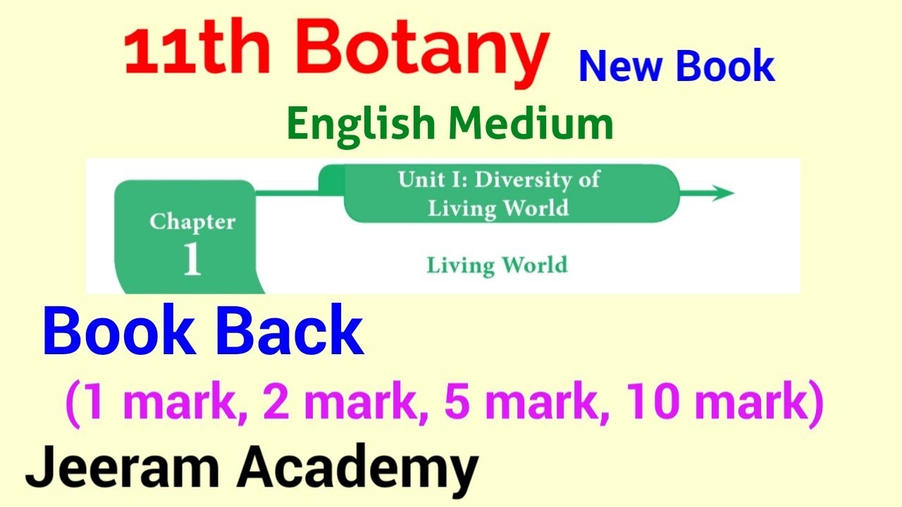 11th Botany New Book Chapter 1 Living World Book Back (1 mark,2 mark,5 ...