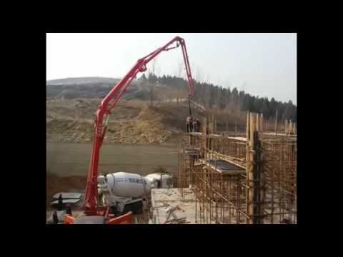 concrete pump pouring - YouTube