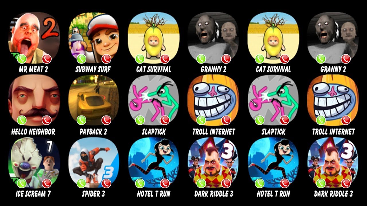 Mr Meat 2, Subway Surf, Cat Survival Master 3D, Granny Chapter Two ...
